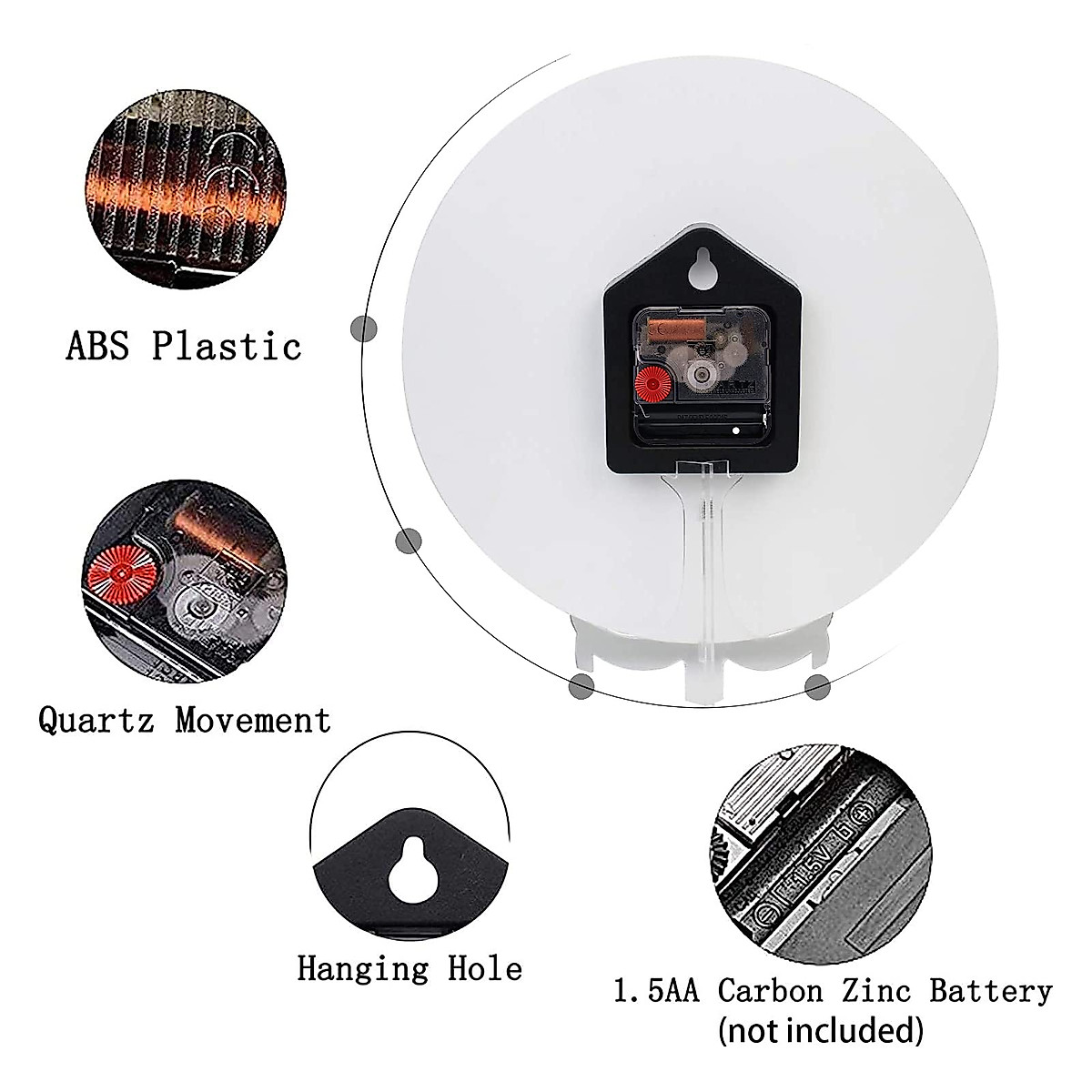 Abucaky Sea Beach Palm Trees Wall Clock Battery Operated Silent Non Ticking Round Clock Tropical Theme Wall Decor for Home, Office, School 9.8 Inch