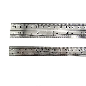 Honbay Stainless Steel Ruler 12 Inch and 6 Inch Double Side Measuring Scale Mark Metal Rule For Office Woodworking Engineering