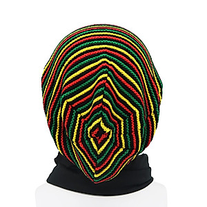 Unisex Jamaica Reggae Rainbow Stripes Oversized Slouch Winter Rasta Slinky Beanie
