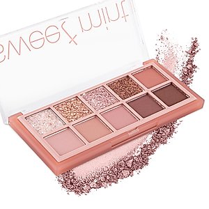 BowJian Korean Eyeshadow Palette Matte&Shimmer Eye Shadow Palette Make Up Pink Eye Black Waterproof Natural Korean Makeup Eye Glitter Eyeshadow High Pigment Pink Eyeshadow Makeup Palettes (Rose)