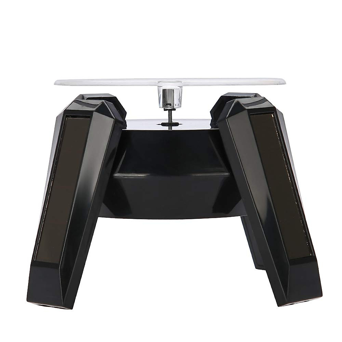 Jadpes Rotating Jewelry Display Stand, Solar 360 Degrees Rotating Turntable Display Stand with 4 LED Light Display Turntable for Display Jewelry Watch Collectibles Shop Display(#1)