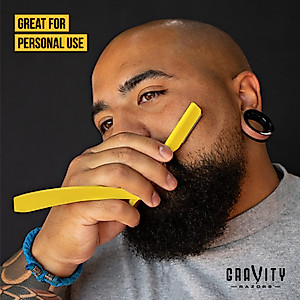 Professional Straight Razor - Ultra Exposed Straight Razor Kit with 10 Gravity Premium Blades, 2mm Exposed ("The OG")