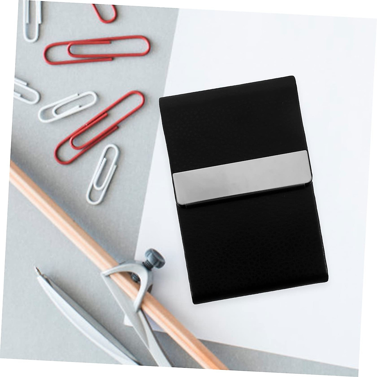 STOBOK 4pcs Business Card Holder Leather Business Card Case Business Card Carrier Ticket Holder Card Case Slim Id Card Case Leather Womens Wallet Cards Bag Man Outdoor Essentials Metal