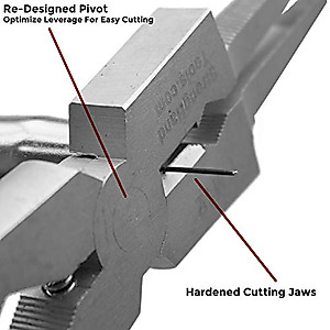 Strong Hand Tools PM12 Deluxe MIG Welding Plier, 8", Rounded & Flat Face Hammer, Fine & Coarse File, Side Pull V-Notch, Retention Chain, Ergonomic Grip