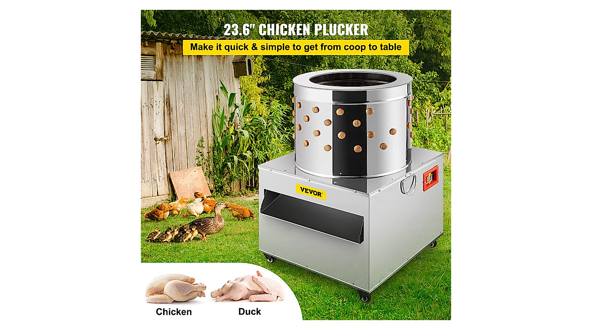 VEVOR Chicken Poultry Plucker 2200W - Fast Feather Removal Machine