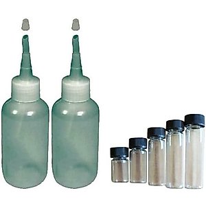 2 Pack of 4oz Gold Pan Panning Sniffer Snuffer Bottle & Glass Vials