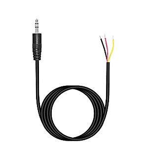 RIIEYOCA Replacement 3.5mm Male Plug to Bare Wire Open End 1/8" TRS 3 Pole Stereo Audio Cable for Audio Equipment Installed or Earphone Microphone Cable Repair,1M(4 Pack)