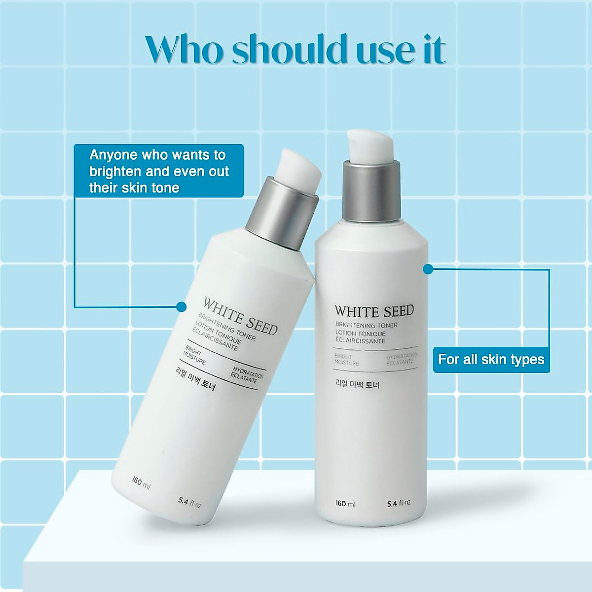 The Face Shop White Seed Brightening Toner | White Lupin Seed | White Daisy| Niacinamide | Moisturizing | Brightening