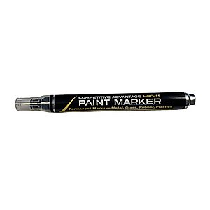 Competitive Advantage Enamel Paint Markers MPD, MATTE BLACK Medium 2mm – 1 Pack Permanent Markers, Make Permanent Marks on Metal, Glass, Rubber, Plastic & more, Waterproof UV Resistant