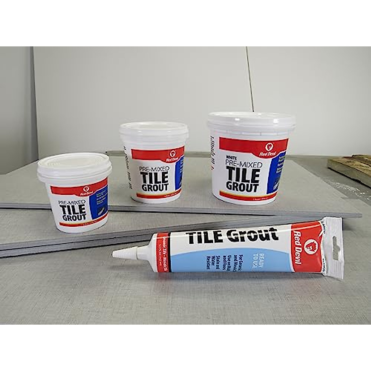 Red Devil 0422 Pre-Mixed Tile Grout, 1/2 Pint , White
