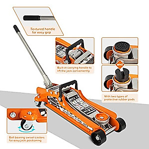 Donext Steel Floor Jack, Low Profile Hydraulic Racing Floor Jack, 2.5 Ton