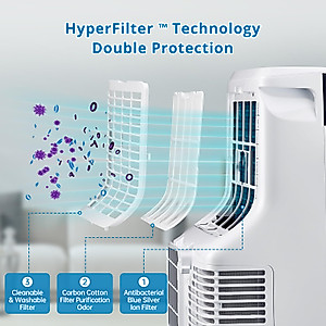 10000Btu Portable Air Conditioner with Remote Control,Quiet AC Unit 450 Sq. Ft Coverage, 3-in-1 Functions,24 Hour Timer, Window Installation Kit for Home,Office White