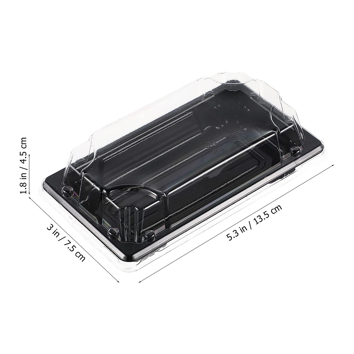 Sushi Containers with Lid: 100 Pcs Black Disposable Sushi Containers Sushi Boxes with Clear Lid Fruit Cake Dessert Container