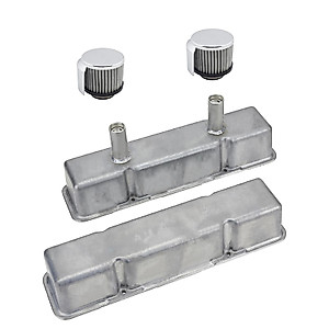 SBC Tall Aluminum Valve Covers & Shielded Breathers, Chrome