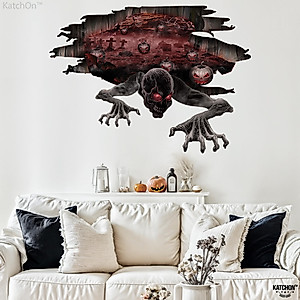 KatchOn, 3D Halloween Floor Decals - Large, 36 X 24 Inch | 3D Halloween Floor Stickers for Scary Home Halloween Party Decorations | 3D Ghost Halloween Stickers for Scary Halloween Decorations Indoor