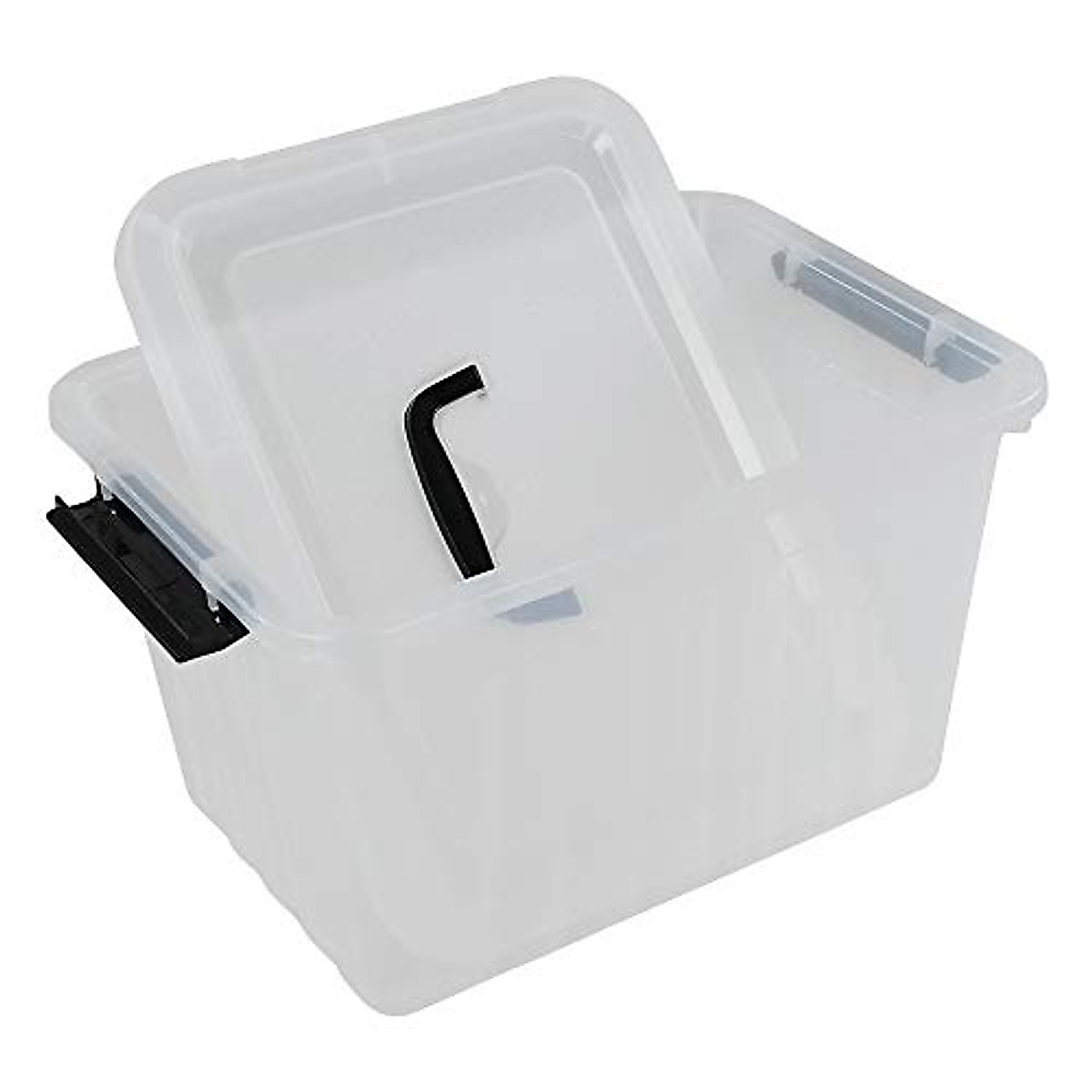 Ramddy 12 Quart Clear Storage Box with Lid and Black Latches, 1 Pack