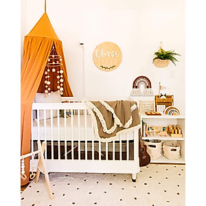 JILPAK Nordic Woven Rainbow Wall Hanging, Rainbow Wall Hanging Macrame Rainbow Boho Decor for Wall Room Home Nursery Baby Room, Brown Figured Cloth, 6.3 x 6.3 inches