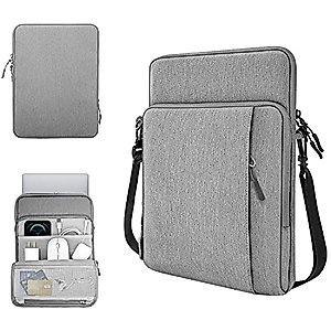 TiMOVO 13.3-14" Laptop Sleeve Case Carrying Bag with Pockets for Surface Pro 9/8/X, MacBook Air 2022-2018, MacBook Pro M2 14" /13" M2/M1 Pro/M1 Max 14.2 2023-2021, Galaxy Tab S9+/S8+ 12.4",Light Gray