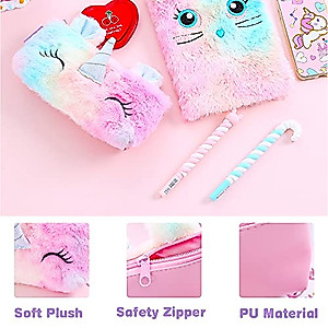 YBHOMINE Unicorn Gifts for Girls Pencil Case, Cute Plush Unicorn Pen Pouch, Girls Cosmetic Pouch Bag Stationery Organizer (Pink)