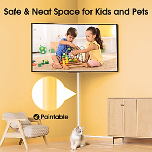 Delamu Corner Cable Concealer, Large Corner Cord Hider Wall Cable Hider, Paintable Wire Covers for Cords, Corner Cord Covers for Wires on Wall, Floor, Baseboard, Ceiling, 0.9in W 0.9in H 94.2in L