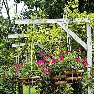 FEPITO 12 Pack Hanging Chains, 10 Inch Hanging Basket Chains, Garden Plant Hangers Metal Chains with Hooks Clips for Bird Feeders, Wind Chimes, Lanterns, Planters, Decorative Ornaments