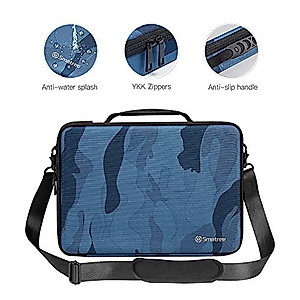 Smatree Hard Laptop Should Bag Compatible for 14inch MacBook Pro 2021,13-13.3inch MacBook Air/Pro 2020/12.9inch iPad Pro with Keyboard, MacBook Pro 13 inch Carrying Case,Blue