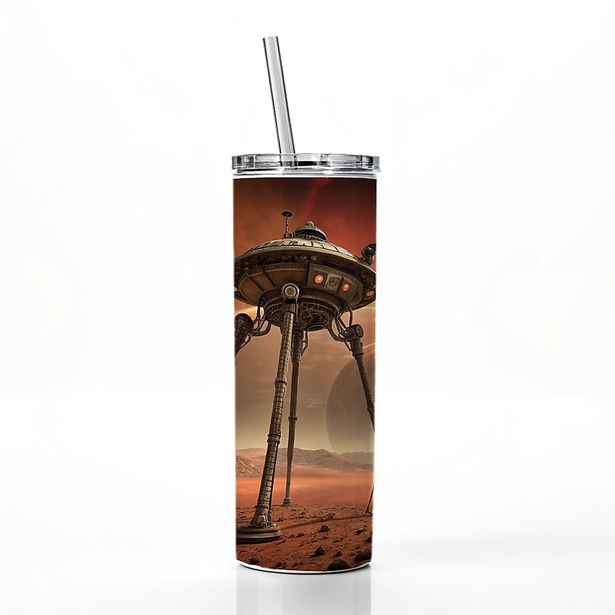 Martian Tripod War Machine Sci-fi From War Of The Worlds Skinny Tumbler 20oz with Straw Insulated Water Bottle Gift