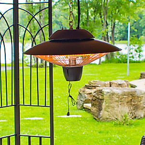 Ener-G+ Indoor/Outdoor Ceiling Electric Patio Heater, Black