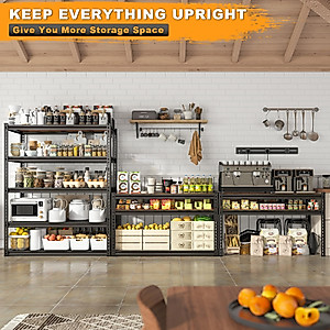 REIBII Garage Shelving Load 2500LBS Wide Storage Shelves Adjustable Sturdy Heavy Duty Shelving Deep Metal Shelves for Storage Tall Metal Shelf, Organize for Pantry Kitchen