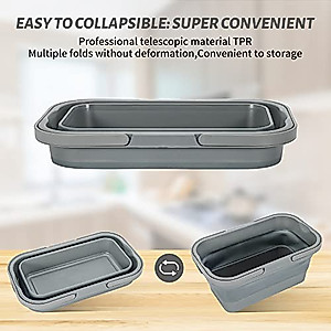 OJOJ Collapsible Picnic Basket with Handle&Lid, Multifunctional Foldable Silicone Tub, Portable Picnic Bag, Fruit&Vegetable Storage Container Sink