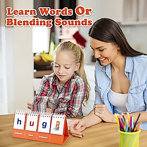 Aizweb CVC Word Builder,Phonics Games Flash Cards for Preschool Kindergarten Classroom,Montessori Special Education Reading Manipulative Spelling Toy for Learning Activity Teacher School Supplies