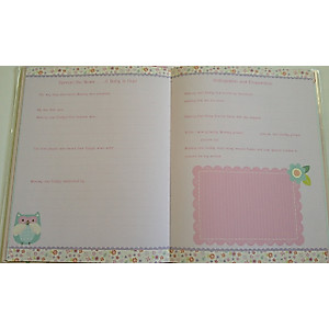 Baby's First Memory Book "Look Whoo's Adorable" Pink W/flowers, Owls, & Bird