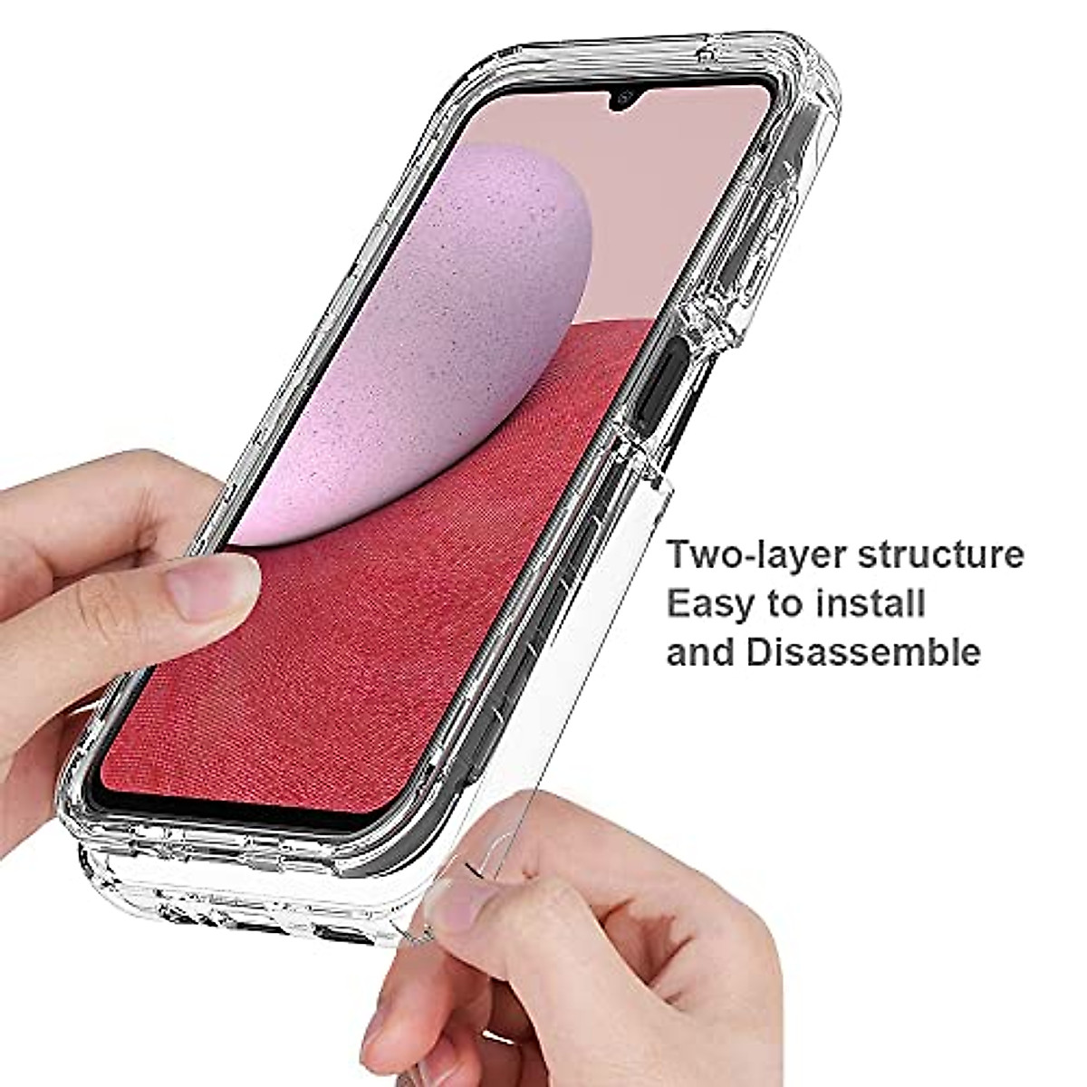 Dzxouui for Samsung A14 5G Case with [2 Pack] Screen Protector, Heavy Duty Shockproof Bumper Full Body Transparent Soft TPU Protection Cover Phone Cases for Samsung Galaxy A14 5G, Clear