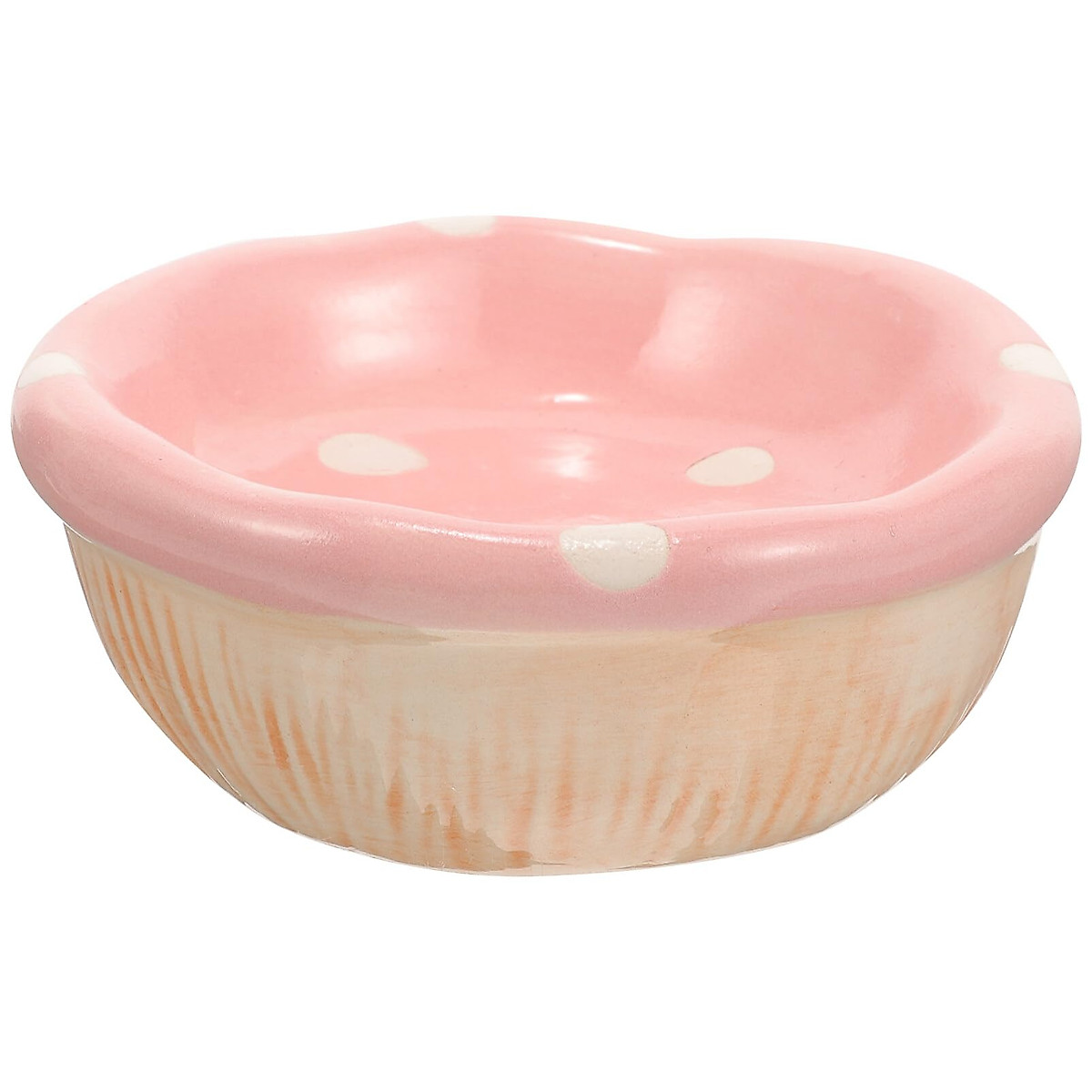 Beaupretty Hamster Food Bowl Mini Mushroom Shaped Water Bowl Guinea Pig Ceramic Small Animal Feeding Dish for Dwarf Hamster Gerbil Ferret Hedgehog Chinchilla Pink