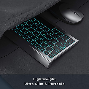 Keyboard and Mouse for iPad, iPhone, Wireless Bluetooth Backlit Keyboard and Mice for iPad 10.2 2019, 2020, iPad Air 4, iPad Pro 11, 12.9 in, iPhone 8, iPhone 11, ect, Space Gray