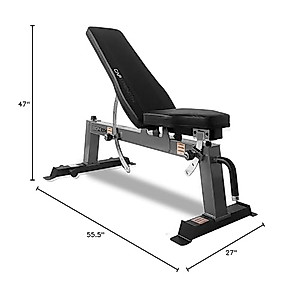 CAP Barbell Deluxe Utility Weight Bench, Gray (FM-CS804DX-GY)