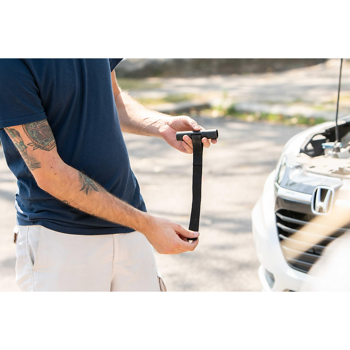 Pelican Quick Hood Trunk tie-Down Loops Set of Two - Kayak Tie Down Anchor Straps for Car Hoods and Trunks - 16.9 x 4.4 x 1 in - Black