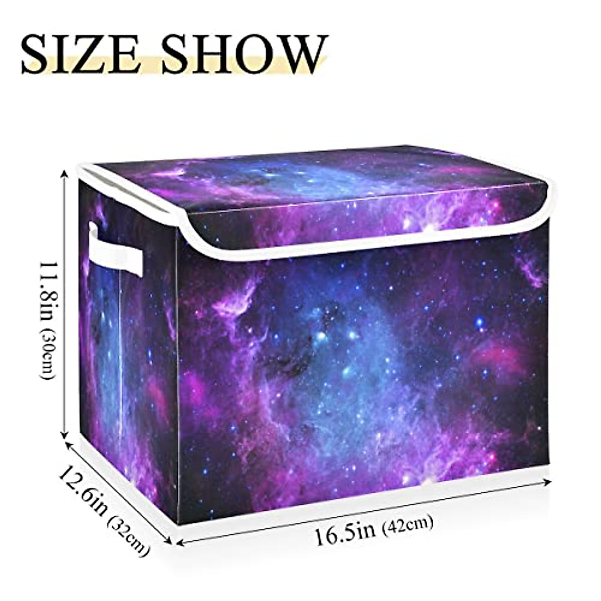 Storage Bins with Lids Foldable Storage Baskets Storage Cubes Collapsible Closet Organizer Containers with Cover Universe Galaxy Nebula Space for Home Office Organizer Closet, Shelves, Toy, Nursery
