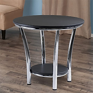Winsome Wood Maya Occasional Table, Black/Metal, 23.82 inches, Modern