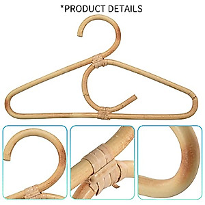 Yothfly 4Pcs Rattan Clothes Hanger Nordic Style Kids Garments Organizer Rack Children Hanger Kids Hangers for Clothes