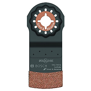 BOSCH OSL114CG 1-Piece 1-1/4 In. Starlock Oscillating Multi Tool Grout & Abrasive Carbide Grit Plunge Cut Blade for Applications in Grout Removal