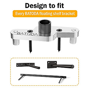 BATODA Dowel Jig Kit for Floating Shelf Bracket - 1/2 inch Drill Bit Included - Doweling Jig for Floating Shelf Hardware make Hidden Shelf Brackets for Invisible Shelves (Aluminum)