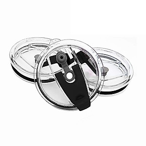 3 Packs Lids for 20oz Tumblers, CNYMANY Spill-proof Splash Resistant Straw-friendly Cover for Old Style Rtic, Ozark Trail 20 oz. Cups - Black