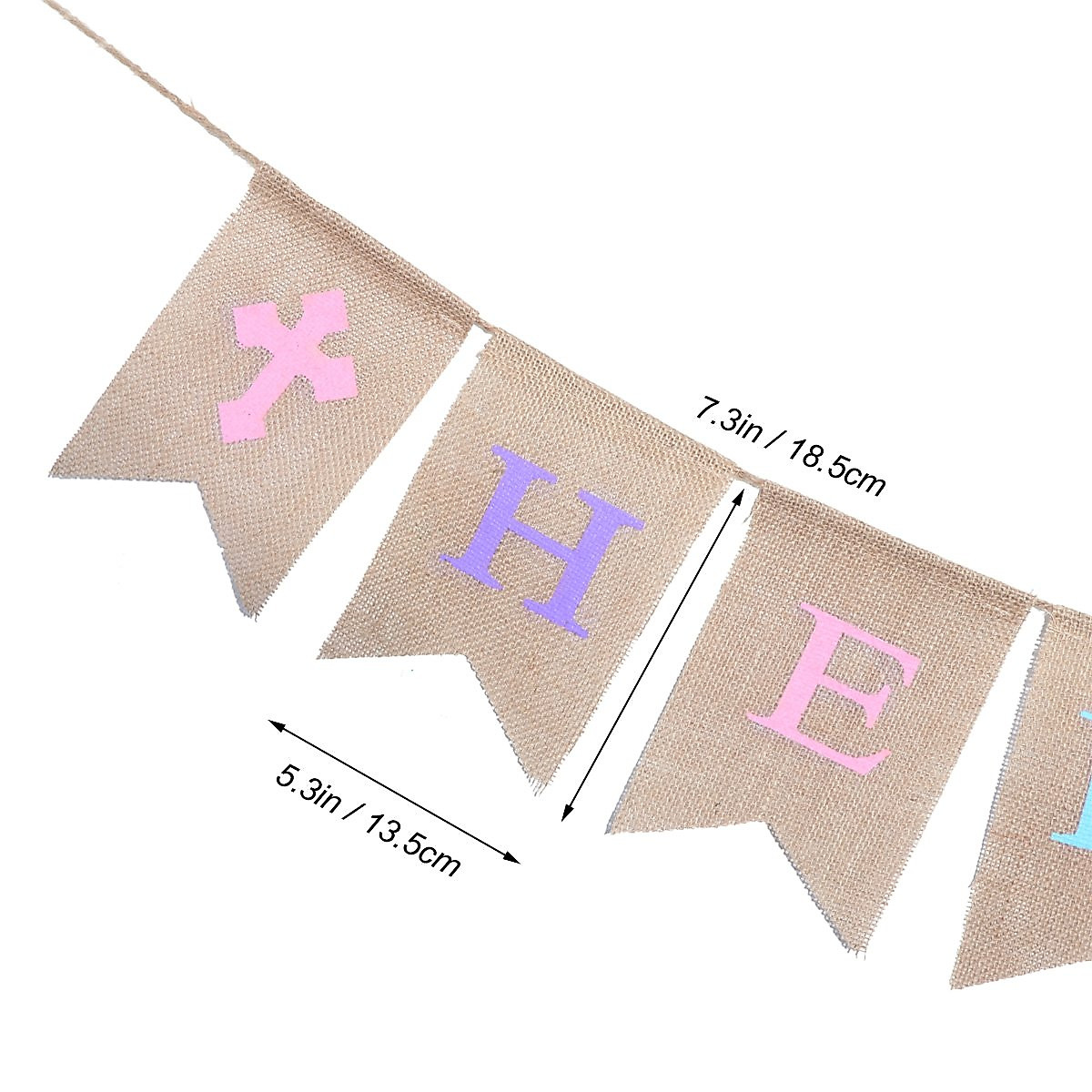 LUOEM Easter Banners Happy Easter Decorations HE IS RISEN Burlap Jute Bunting Banners Garland Easter Party Decors Favors