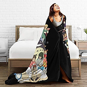 S-tudio Gh-ibli Super Soft Lightweight Microfiber Fuzzy Plush Throw Blanket 60"x50"