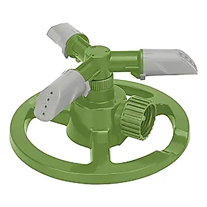 Martha Stewart MTS-CRSPR3 3-Arm Rotating Sprinkler w/ High-Impact-Resistant Circle Base