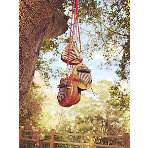 SLDHR Mini 8 keys Kalimba thumb piano, portable marimba music thumb piano pendant with lanyard, a unique gift for children, adults and beginners (Oval) (B11-1)