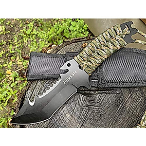 Perkin Hunting Knives CH999 Hunting Knife With Sheath Fix Blade Knife Tanto blade And with Gut Hook