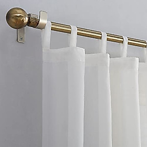 No. 918 Emily Sheer Voile Tab Top Curtain Panel, 59" x 84", White