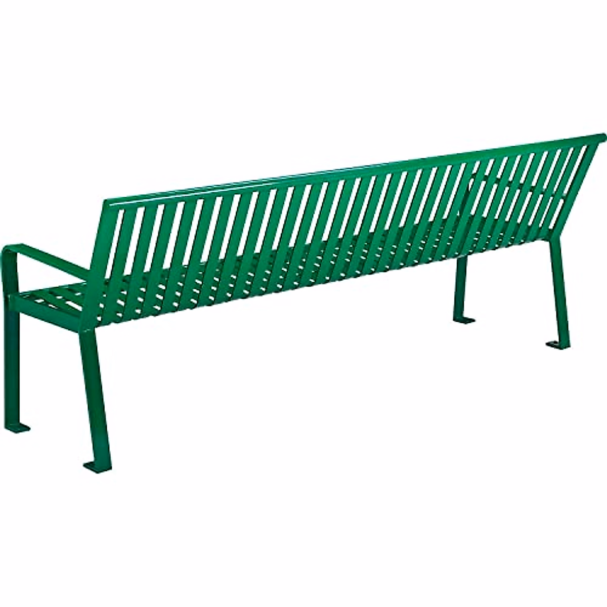 Global Industrial 6' Park Bench, Steel Slat, Green
